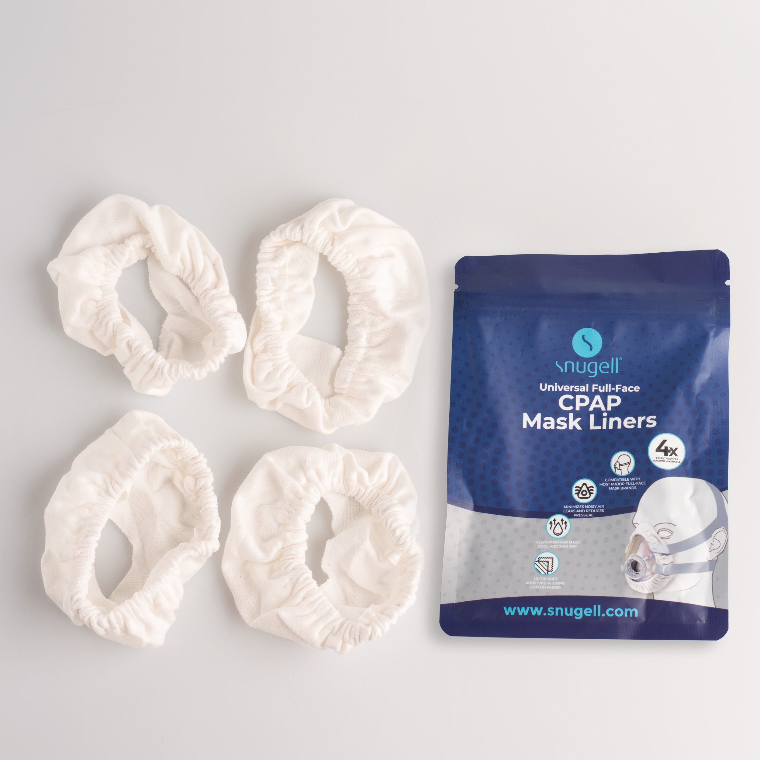 CPAP Mask Liners Full-Face by Snugell (4-Pack, White) – snugell.com